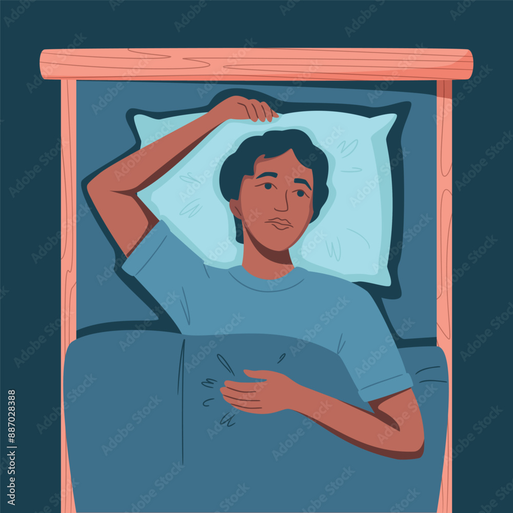 Sleep disorder, insomnia, sleeplessness. Young tired african american ...