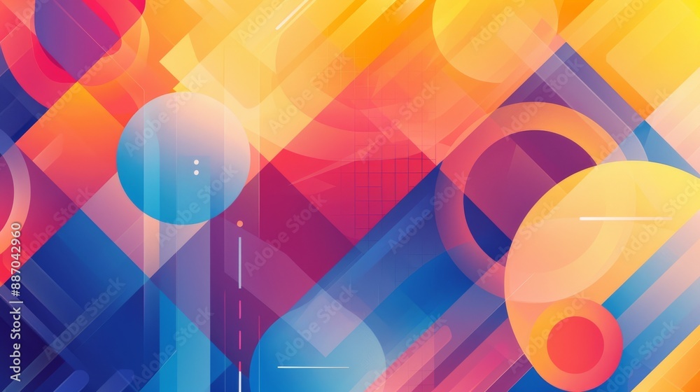Modern background design with geometric shapes in gradient colors for a ...