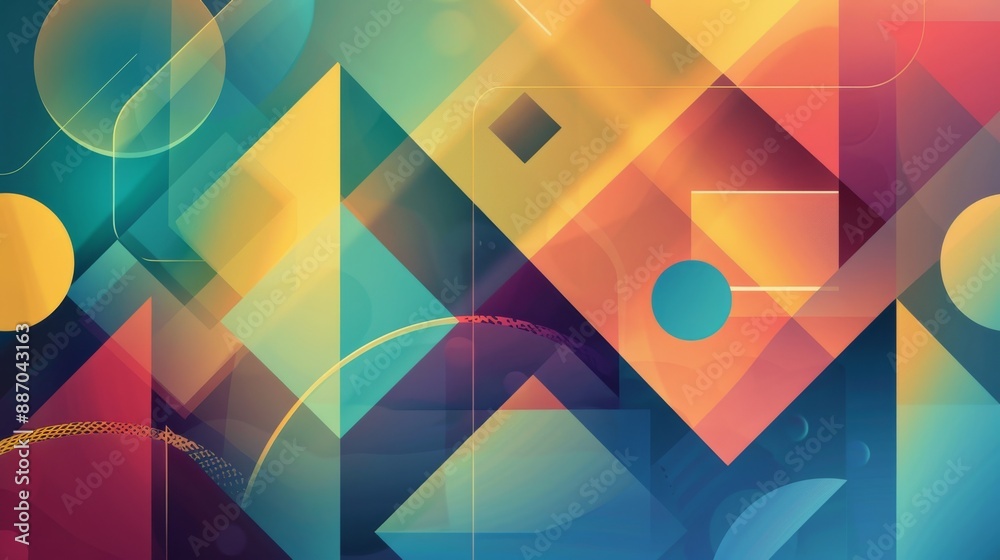 Modern background design with geometric shapes in gradient colors for a ...