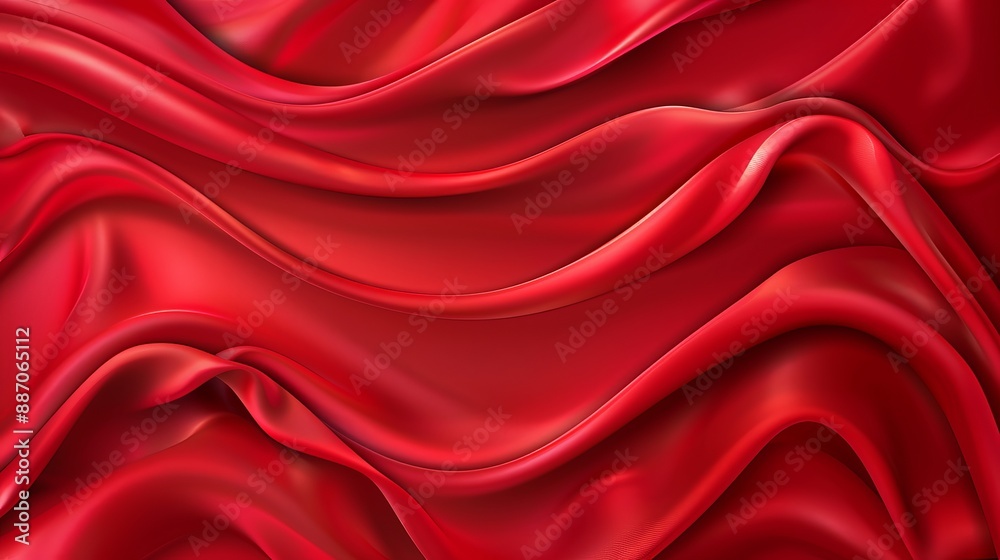 Vector illustration of a realistic red silk top view background Elegant ...