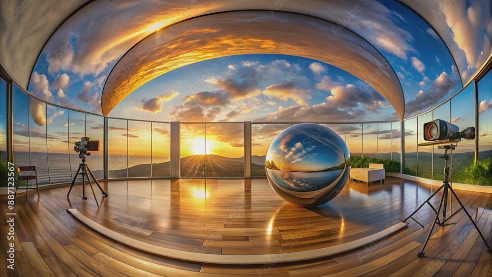 HDRI environment map, abstract spherical panorama background with photo ...