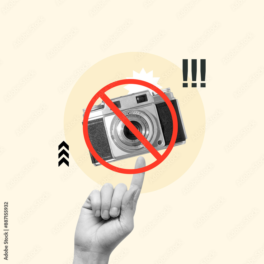 No, photography, prohibited, tourist, Japan, China, law. Rules, hand ...