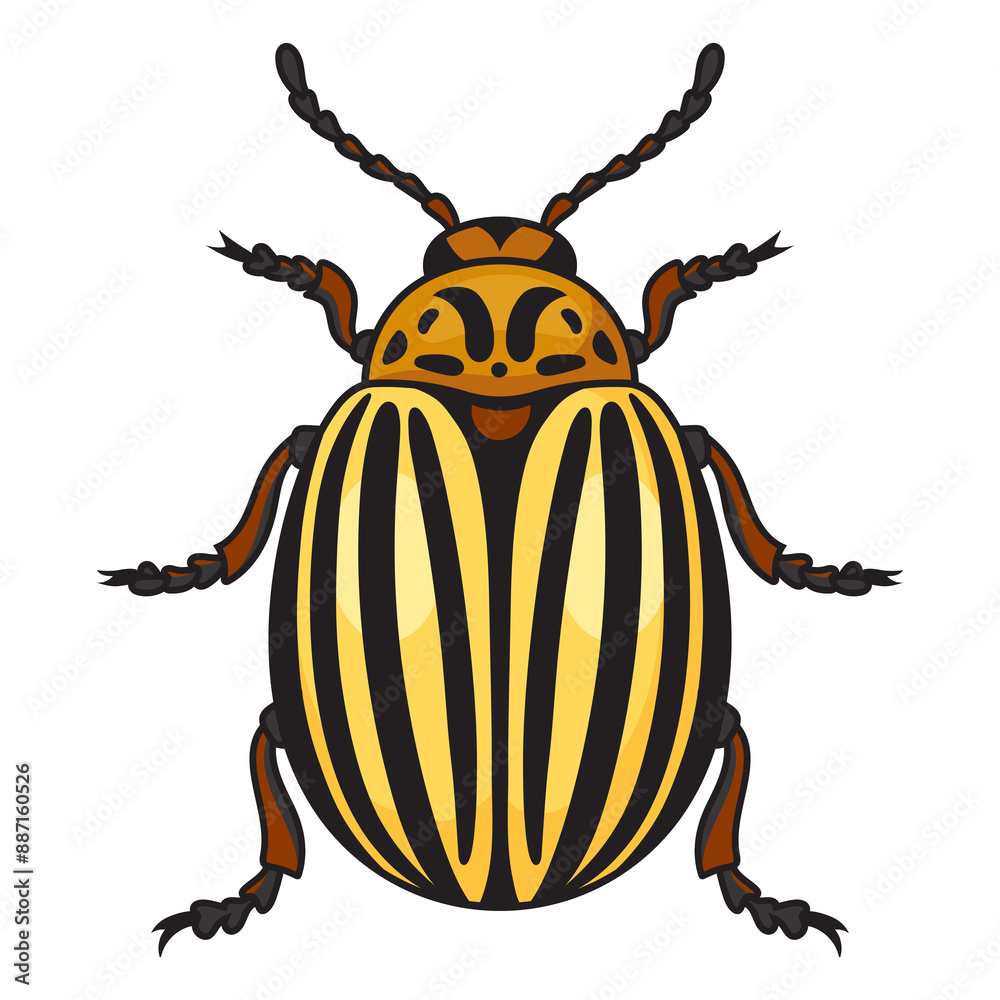 Colorado potato beetle bug pinup pop art retro PNG illustration. Comic ...