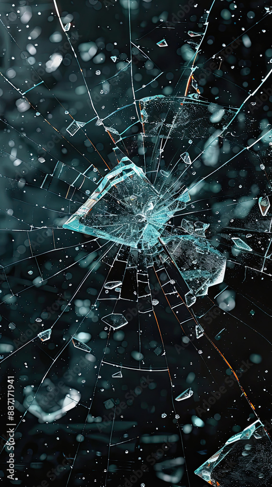 Cracked glass, vector broken phone screen, scratched smartphone pane ...