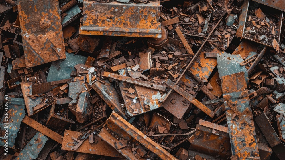 broken recycling rusted brown wooden pollution dirty recycled wood ...