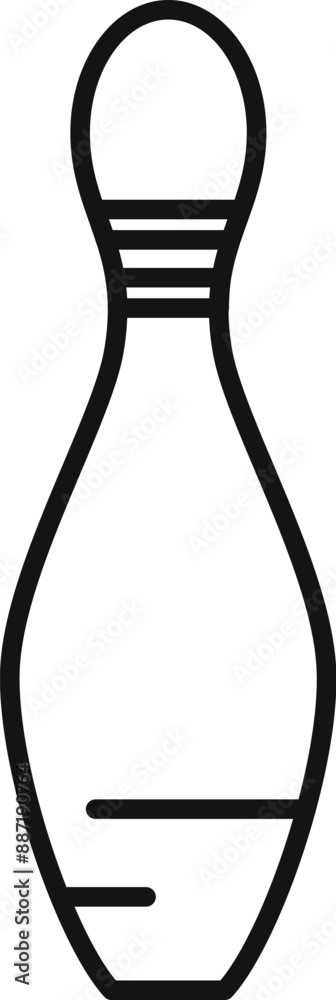 Simple black and white line drawing of a bowling pin, ready for a game ...