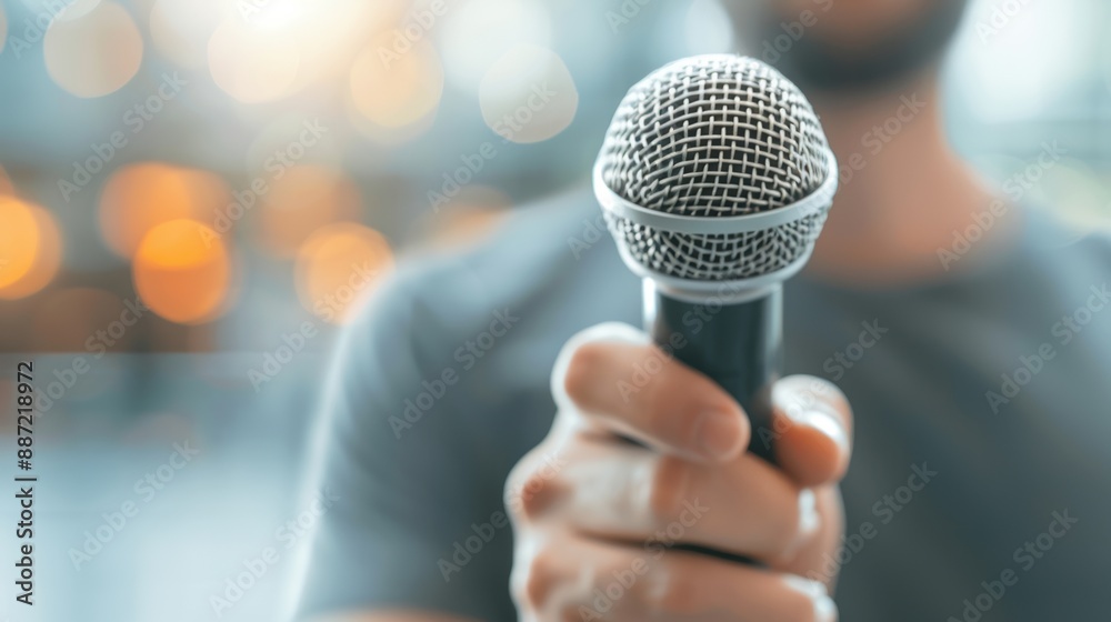 Reporter conducting an interview for an article, classic newspaper ...