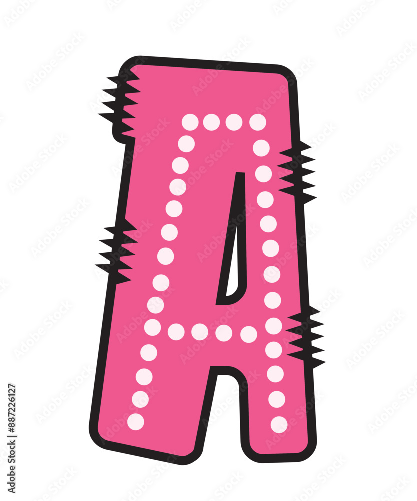 Dalmatian Dots Doodle Bright Alphabet Letters font svg png, Dalmatian ...