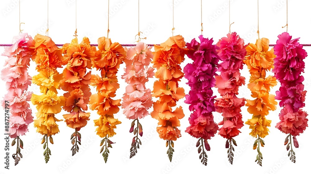 Hanging flower decoration border design Onam and Diwali concept image ...