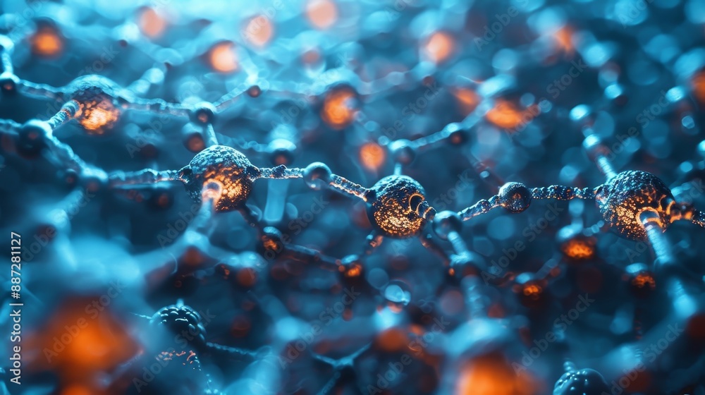 Abstract Atomic lattice, Molecular grid of graphene, Graphene atomic ...