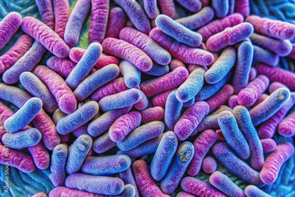 Healthy intestinal microvilli thriving with the help of probiotics to ...