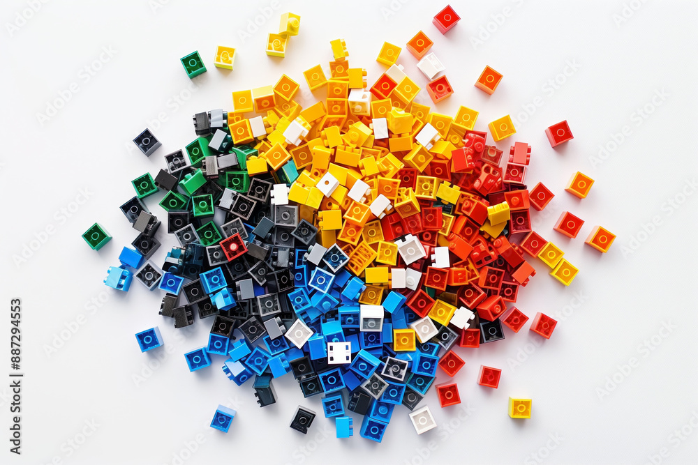 White backdrop with white area in the middle of the image. A mound of ...