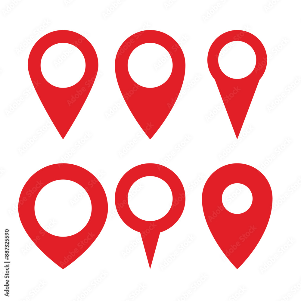 Set of map markers. map pin icon. set of map pointers. location pin ...