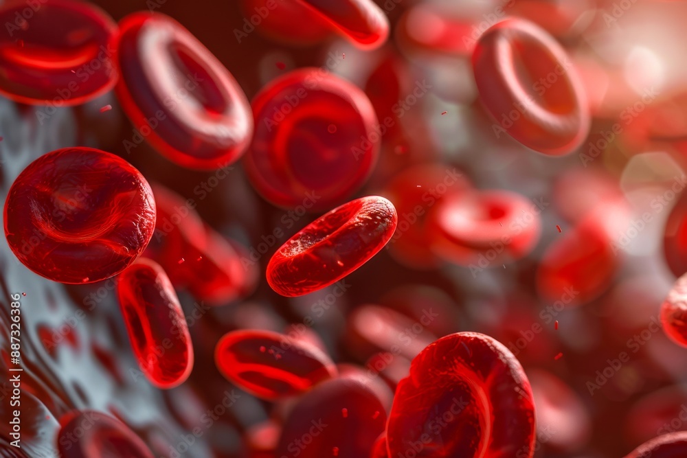 Red Blood Cells: A high-resolution close-up image of red blood cells ...