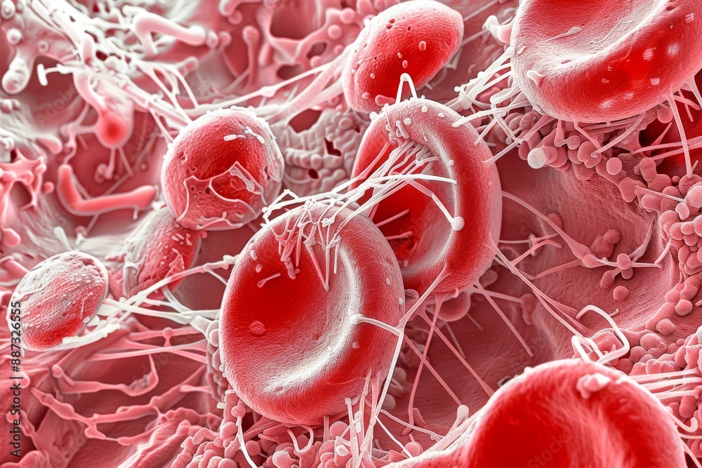Red Blood Cells Under SEM: A scanning electron microscope image of red ...