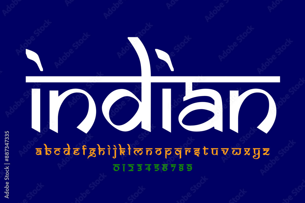 Indian style Latin font design, Devanagari inspired alphabet, letters ...