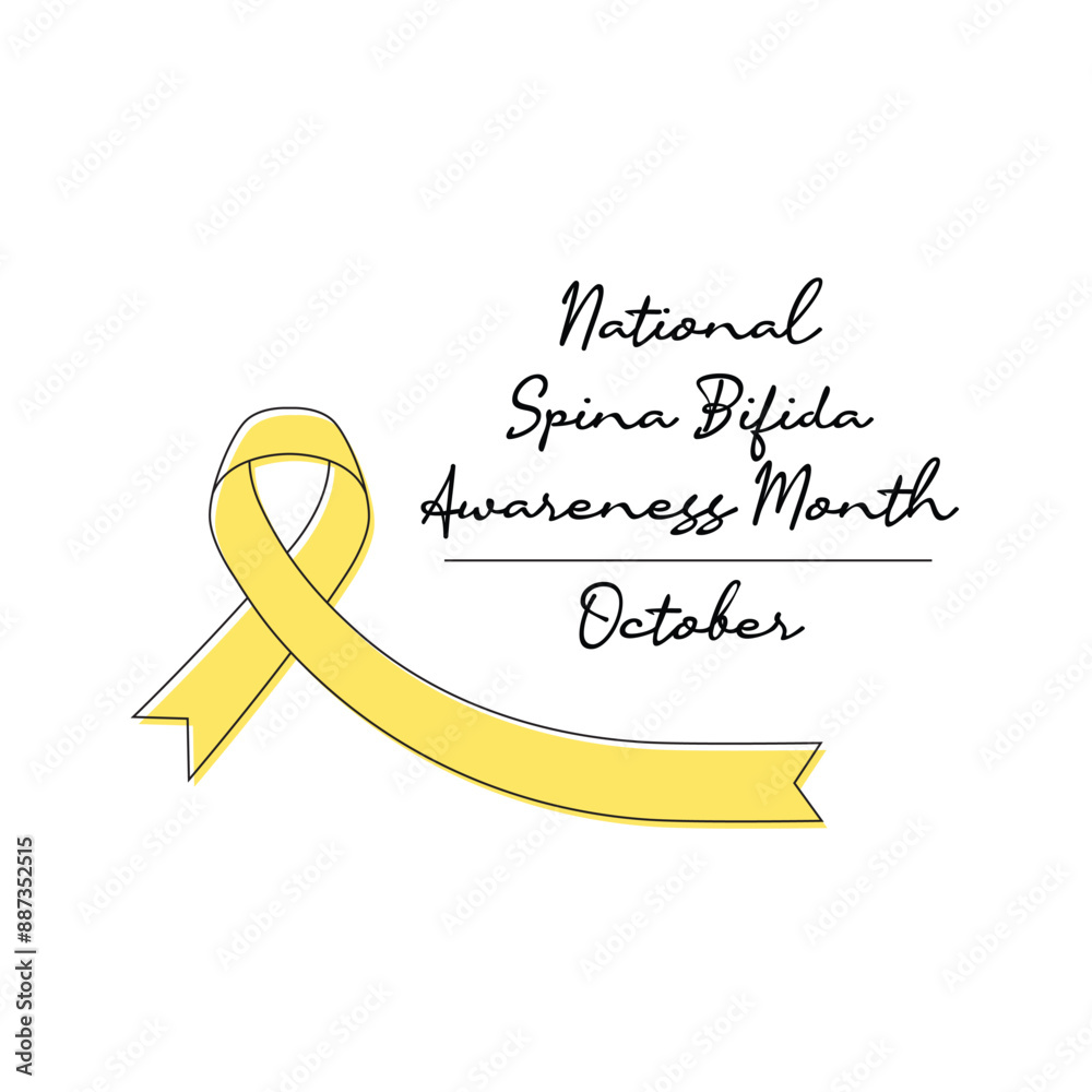 line art of National Spina Bifida Awareness Month good for National ...