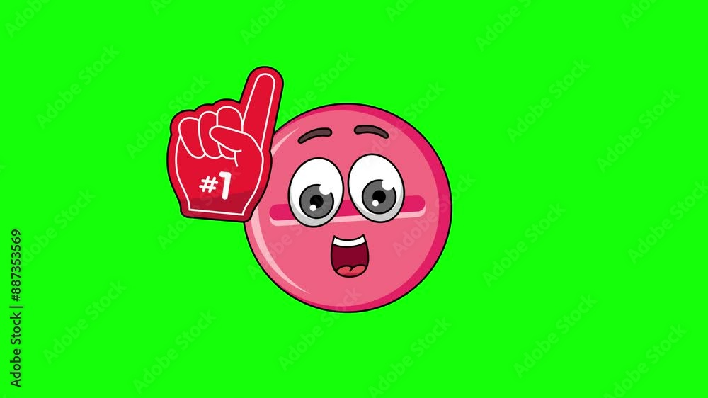 number 1 fan medicine tablet cartoon emoticon, looping animation vídeo ...