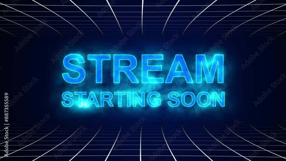 Stream starting soon animated motion with grid background seamless ...