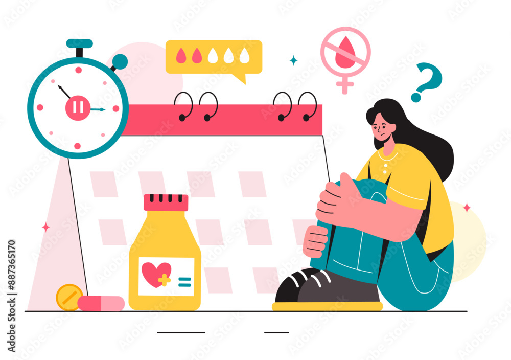 HRT or Hormone Replacement Therapy Acronym Vector Illustration with ...