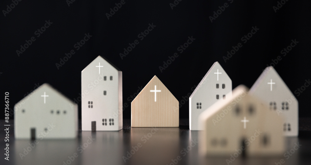 Modern church building, with a cross prominently displayed, serves as a ...