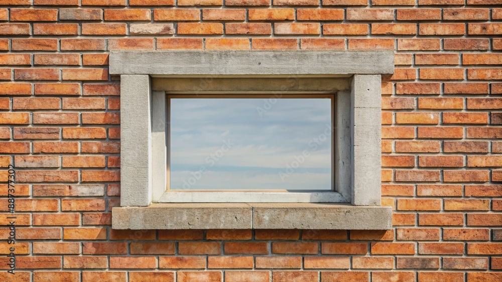 Reinforced concrete lintel over window opening in brick wall, bar type ...
