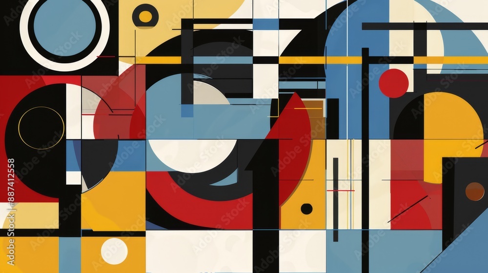 Abstract Colorful Wallpaper in Modular Constructivism Style, AI ...