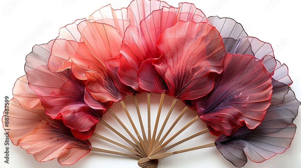 Foto de Transparent Background Images of Hand-Painted Chinese Silk Fan ...