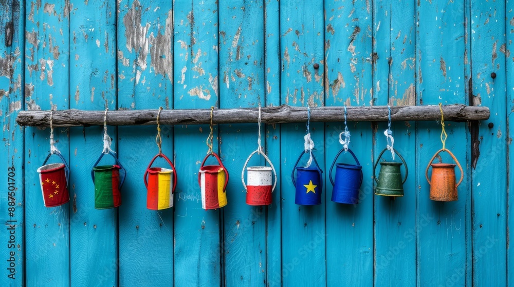 Vivid world flags background with colorful flags representing various ...