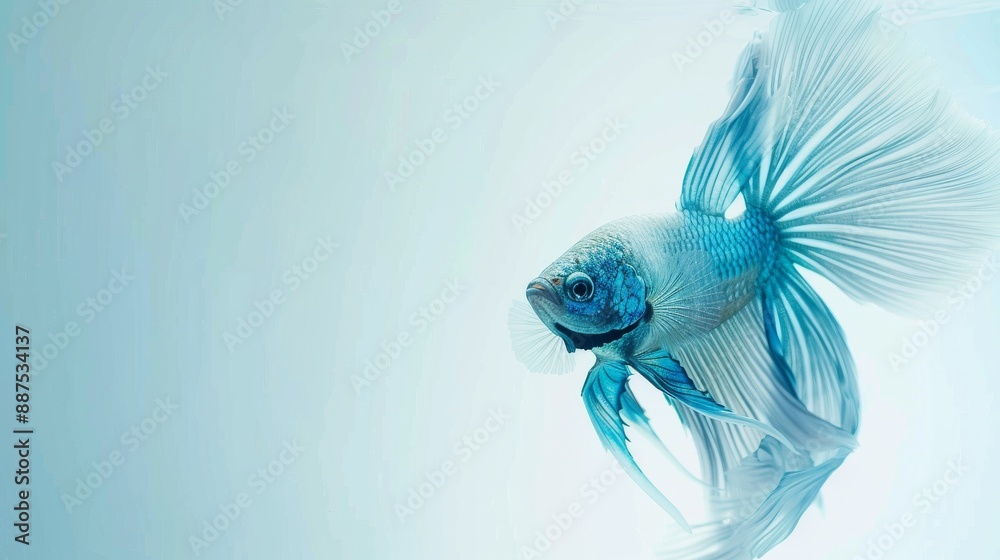 minimalistic art photography of an aqua colored siamese fighting fish ...
