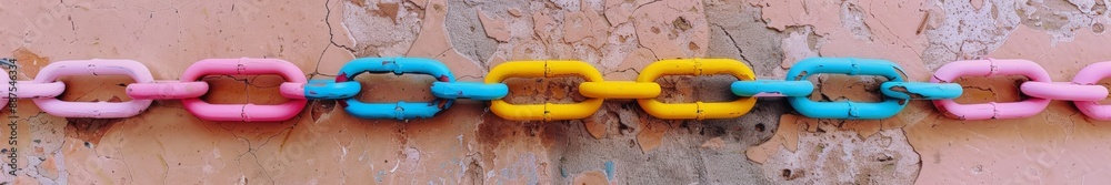 Multi-Ethnic Group Joining Colorful Paper Chain Links in Unity and ...