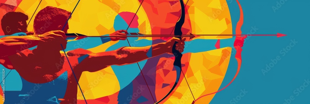 Archery: Aiming for Perfection - An abstract illustration showcasing an ...