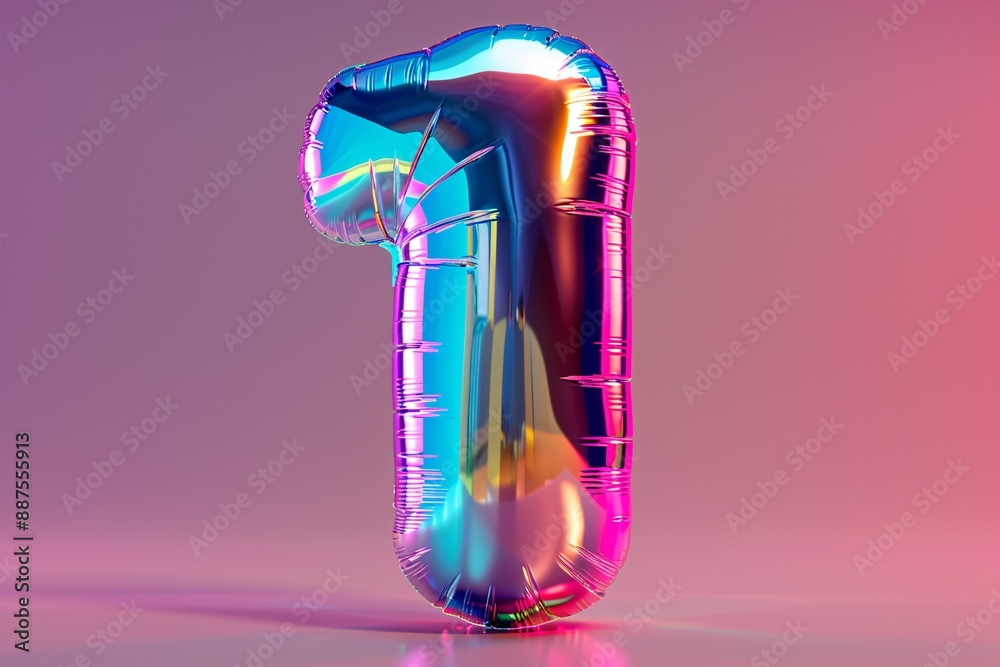 Shiny holographic 3D letter, Y2K vintage futuristic with metallic shine ...