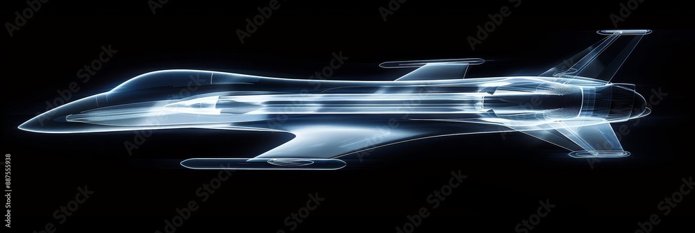 Futuristic Fighter Jet X-Ray View - A futuristic fighter jet rendered ...