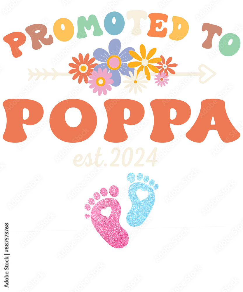 A whimsical graphic design announcing a new father with the words ...