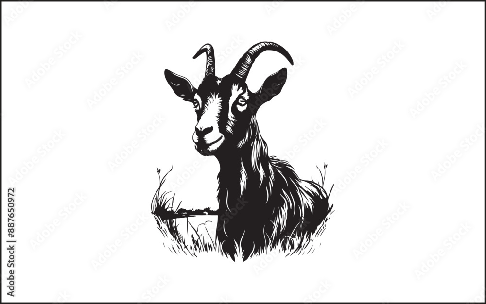 Premium Vector | Simple goat silhouette vector in isolated white ...