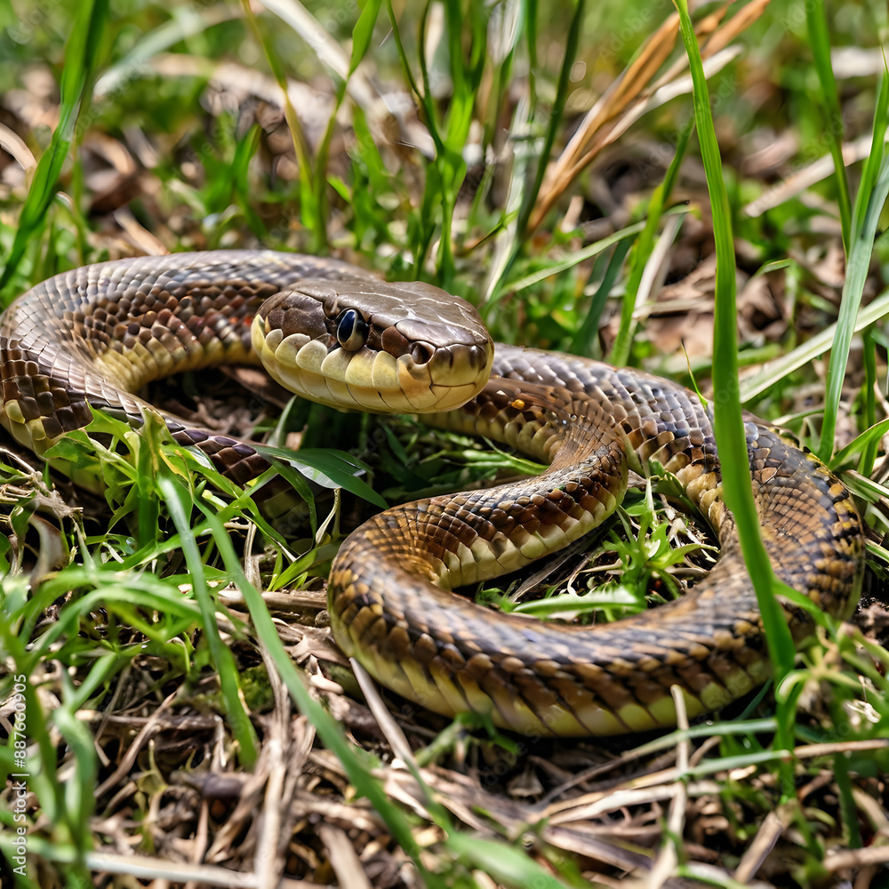 brown snakes meander , ai-generatet Stock Photo | Adobe Stock