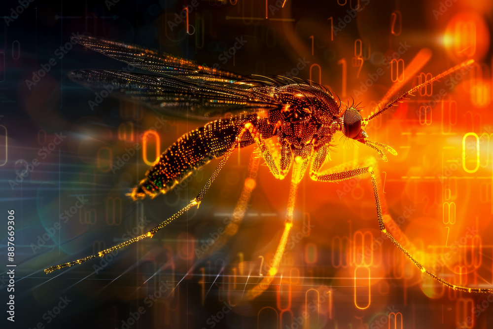 Mosquito woven from information and data collected on the network ...