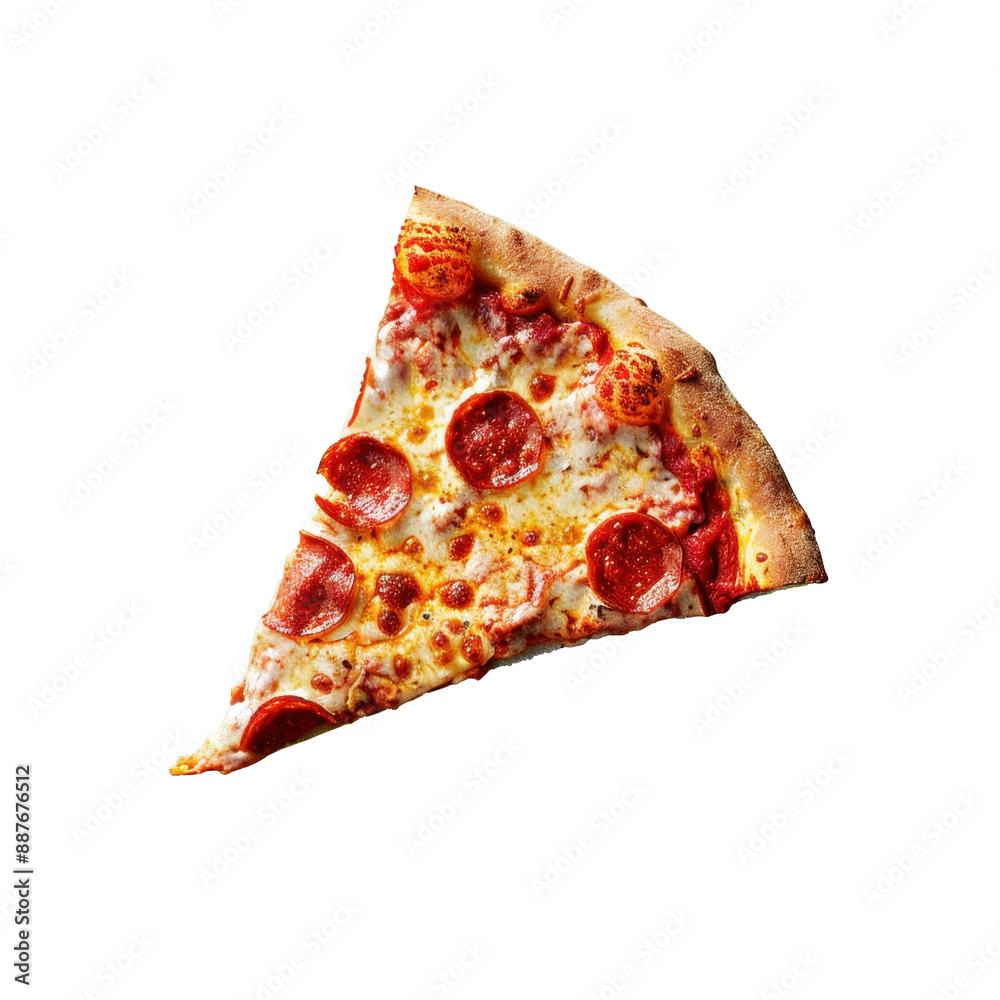 Pepperoni Pizza Slice on Transparent Background - High-Quality Food ...