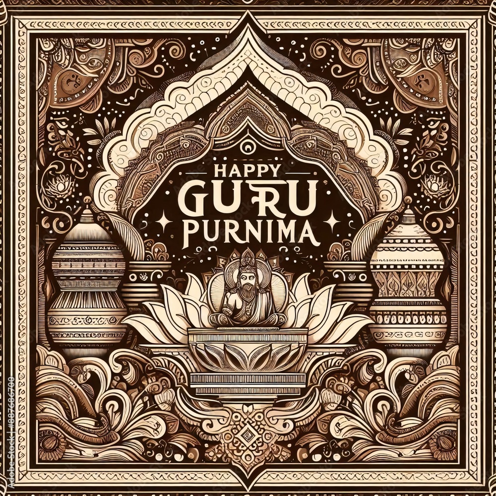 Illustration with Traditional Indian Patterns and Motifs - Central ...