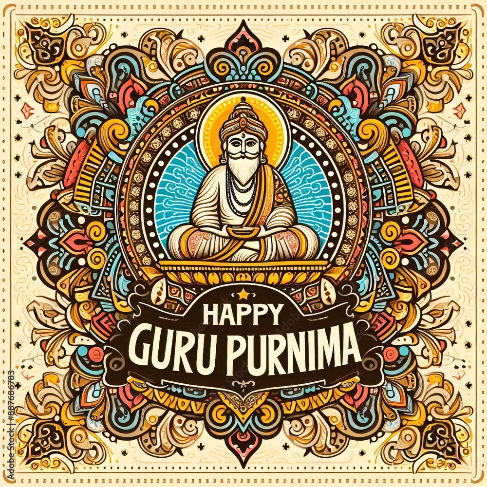 Illustration with Traditional Indian Patterns and Motifs - Central ...