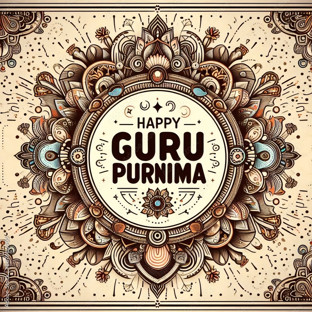 Illustration with Traditional Indian Patterns and Motifs - Central ...