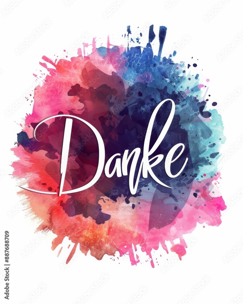 Danke - Thank you in German. Modern calligraphy lettering text on ...
