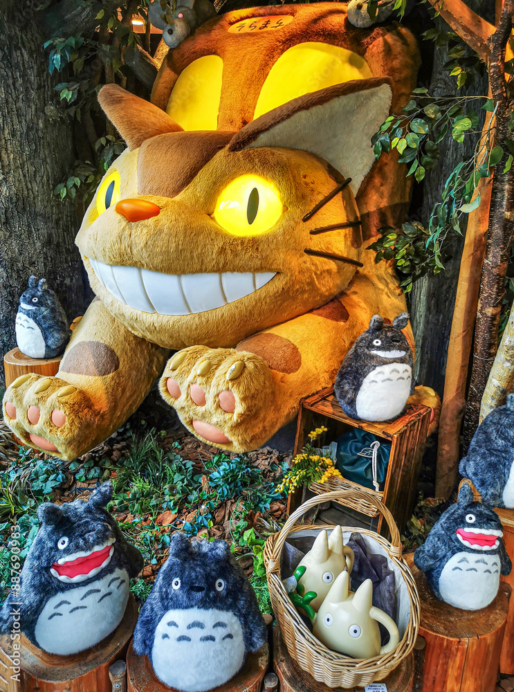 Sculpture of Cat bus (Nekobus) from the Japanese animated fantasy film ...