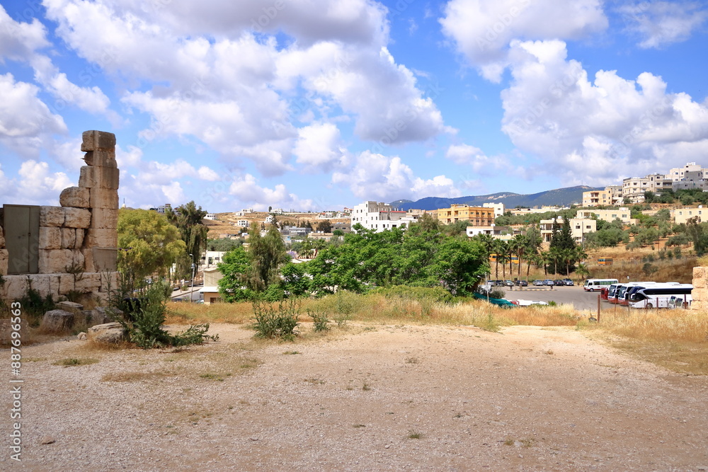 Jerash, Jordan - May 07 2024: Roman ruins in the Jordanian city of ...