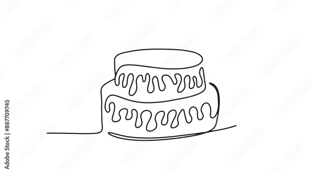 Continuous one line drawing of International cake day. line drawing of ...