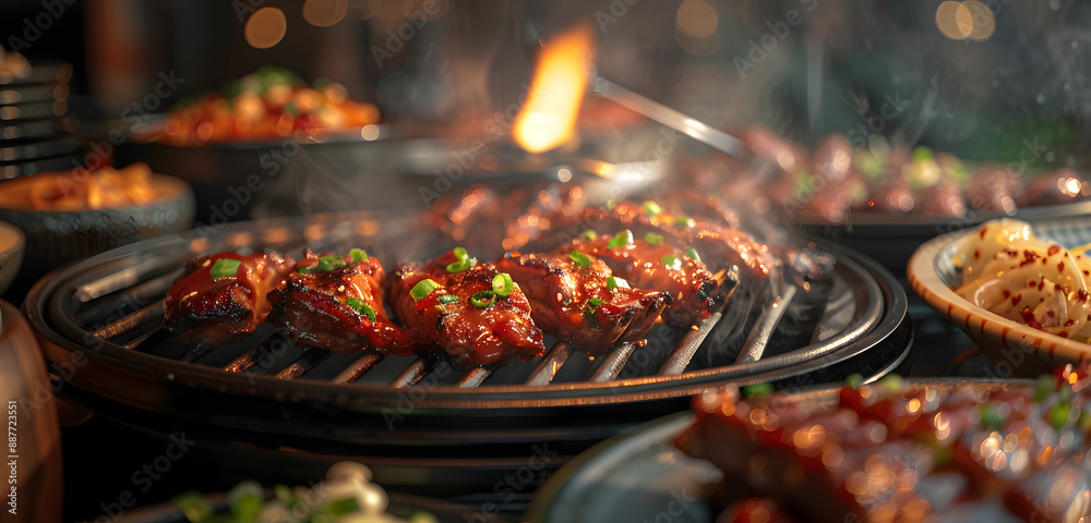 Foto de "Ultra-realistic Korean BBQ line-up, professional Michelin Star ...