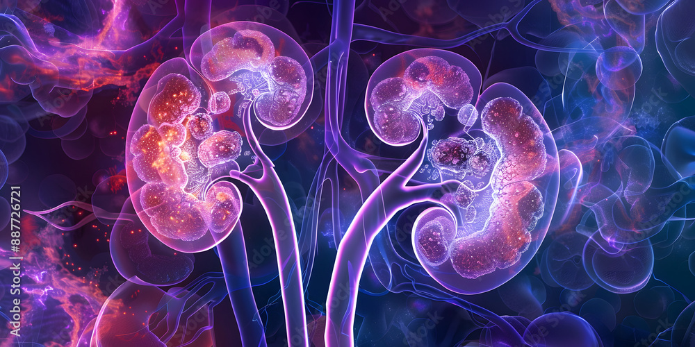 Renal pathology image displaying chronic kidney disease effects on ...