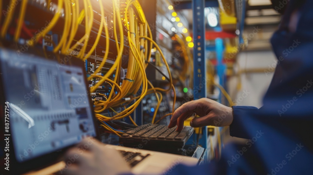 Supervisor checking event logs and diagnostic tools to find out of ...