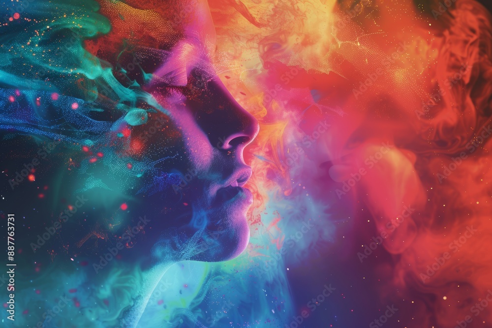 Abstract illustrations using colors to represent different emotions and ...